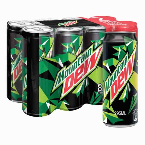 Mountain Dew Carbonated Soft Drink Cans 295ml x Pack of 8 in Carbonated ...