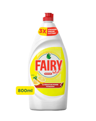 Fairy Max Plus Lemon Dishwashing Liquid with Bleach Alternative Power