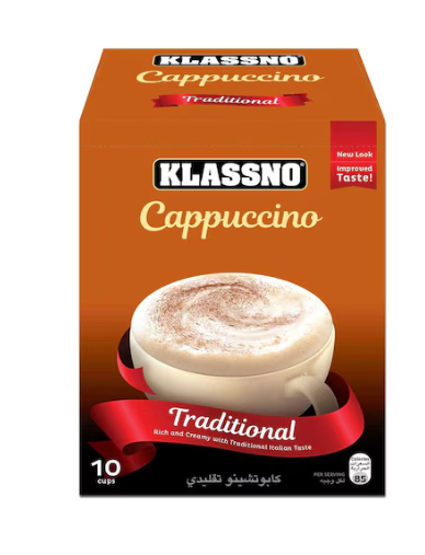 Klassno Traditional Cappuccino Coffee 18g Pack of 10